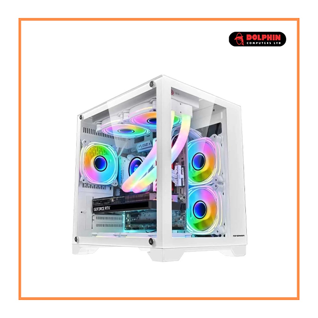 Revenger LEO Dynamic Mini ARGB Mid Tower Micro-ATX Gaming Casing (White) | Dolphin Computers Limited